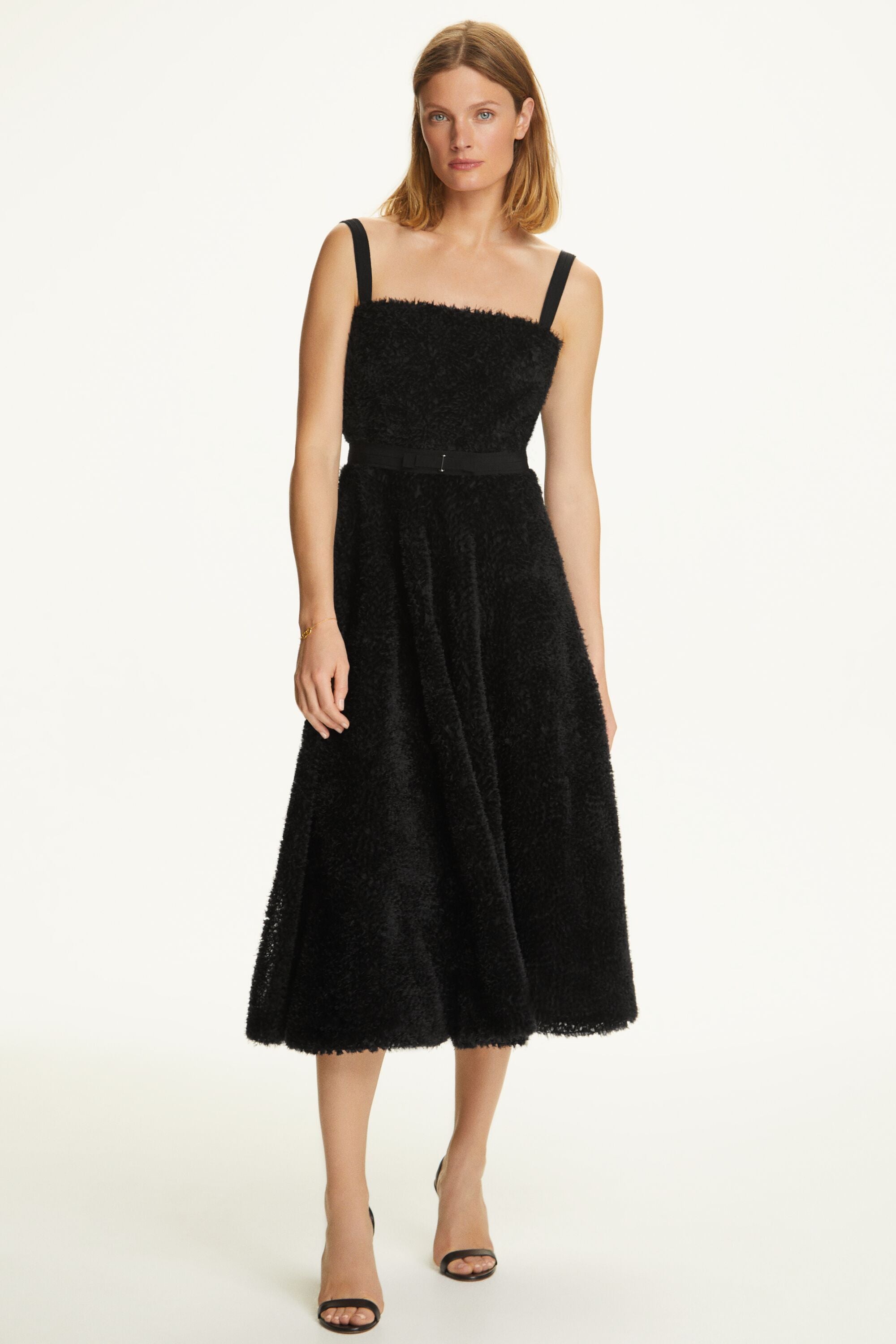 Vestido de tul bordado Lacito Insignia negro - CH Carolina Herrera México