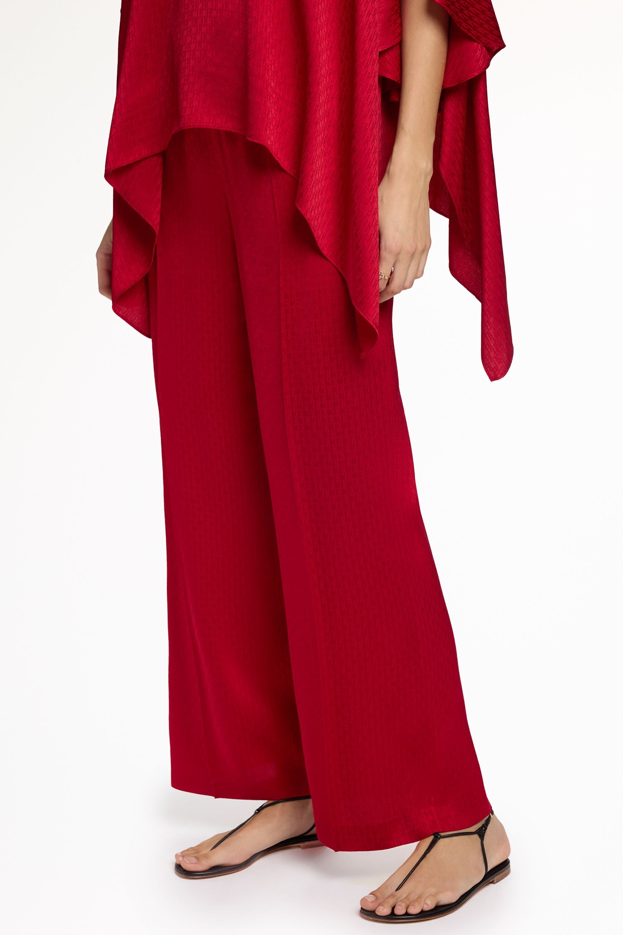CH Jacquard Straight-Leg Pyjama-Style Pants red - CH Carolina Herrera ...