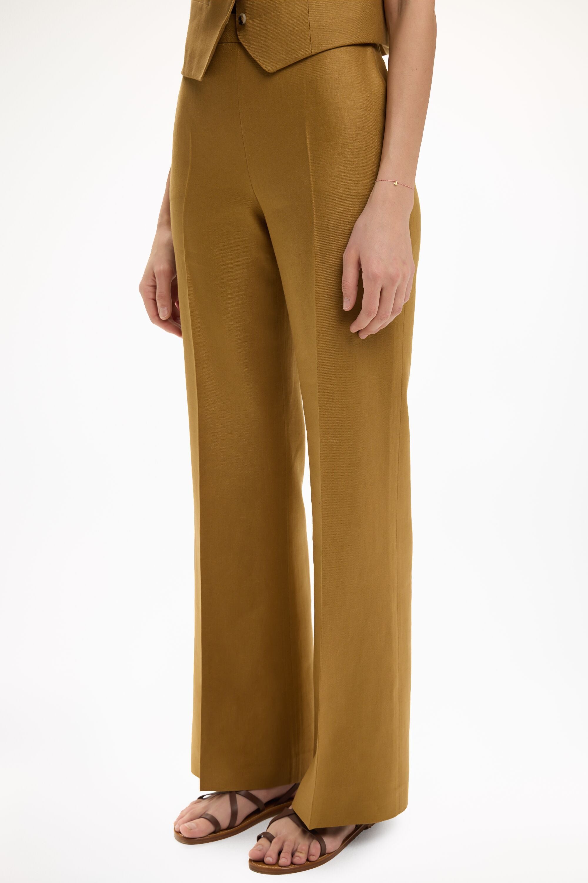 Linen Flared Pants camel - CH Carolina Herrera United States