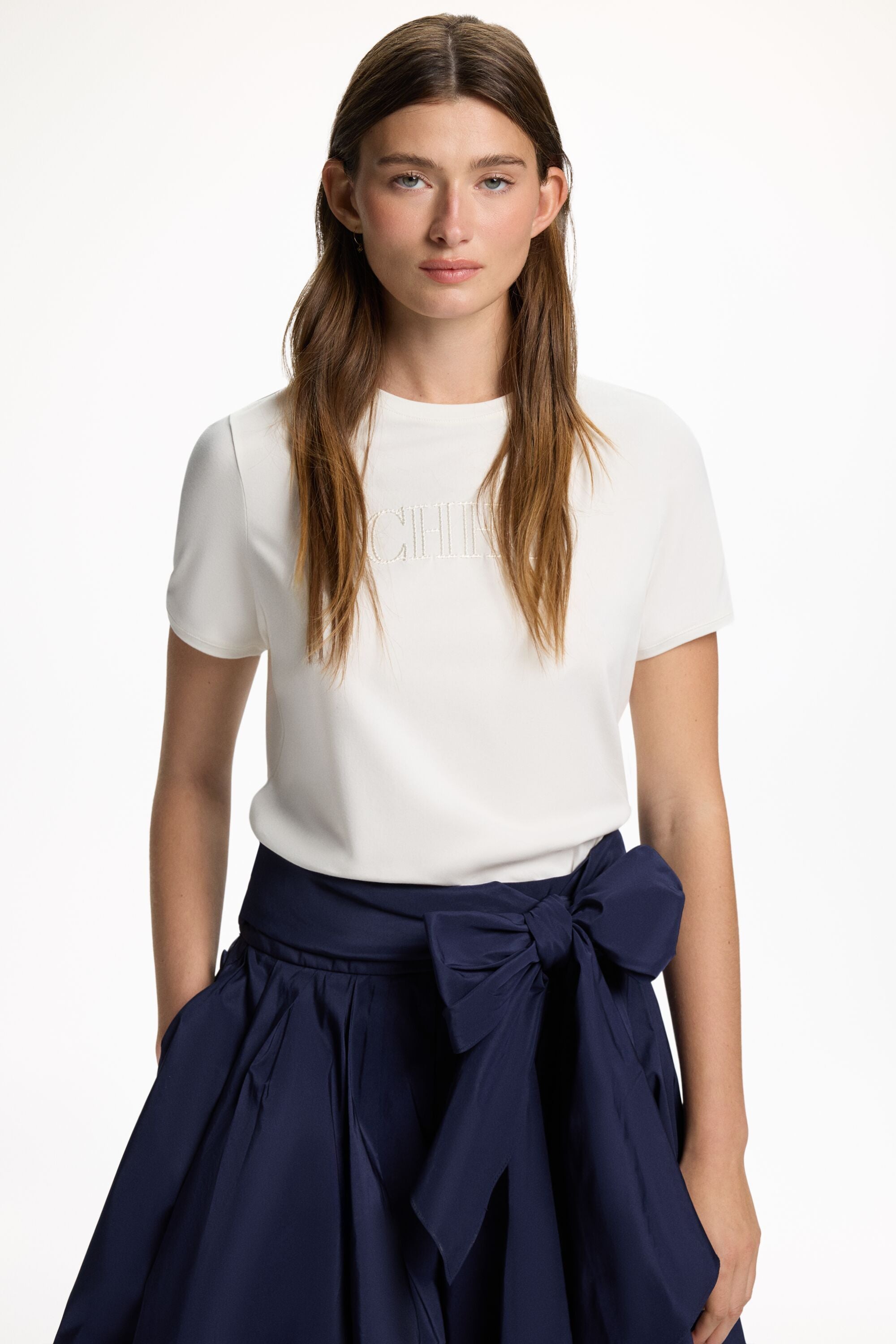 Camiseta CH con Bordado ivory - CH Carolina Herrera México