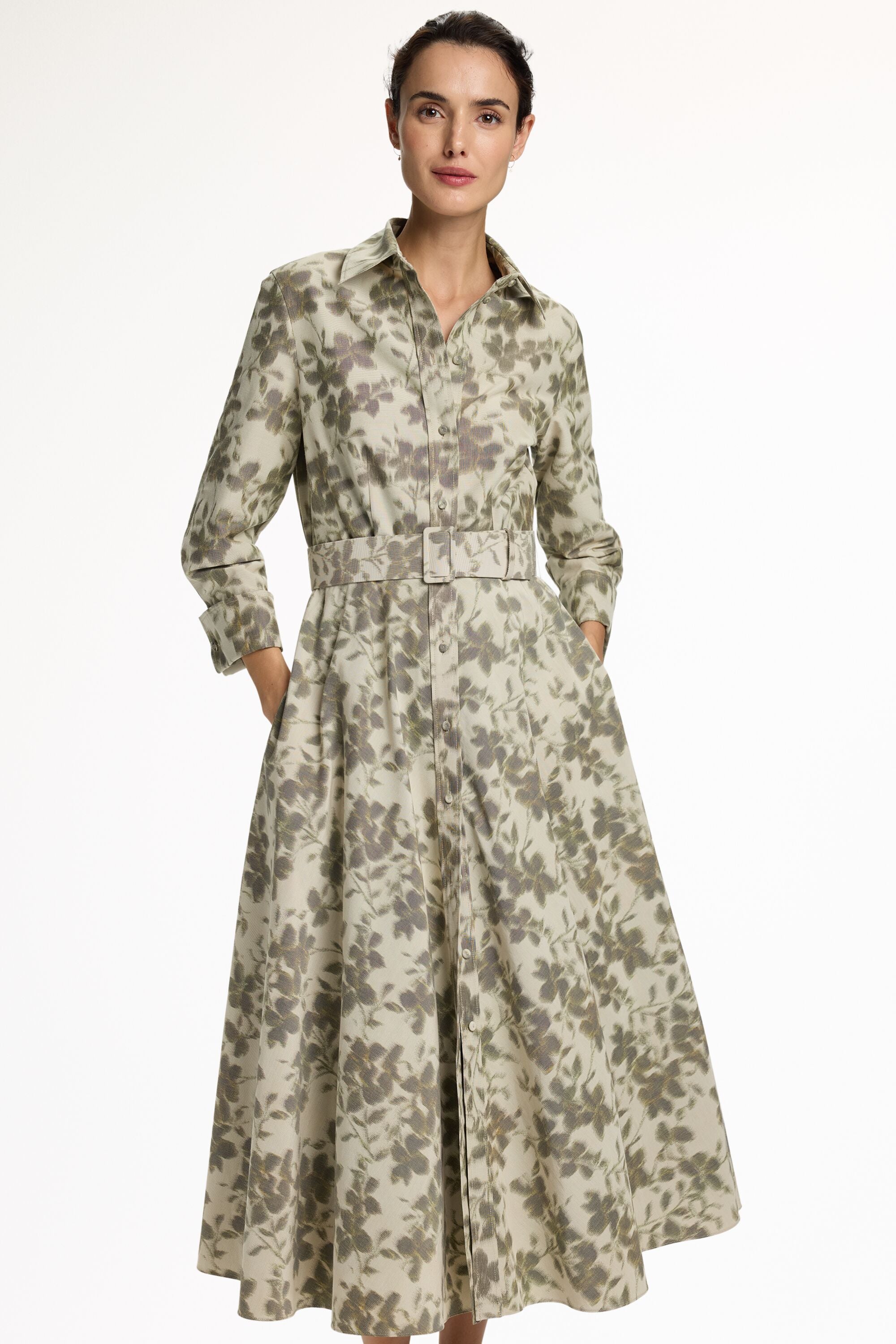 Print Chiné Shirt Dress green - CH Carolina Herrera United States